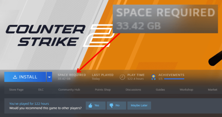 How Many GBs is Counter-Strike 2 on Steam? - File Size