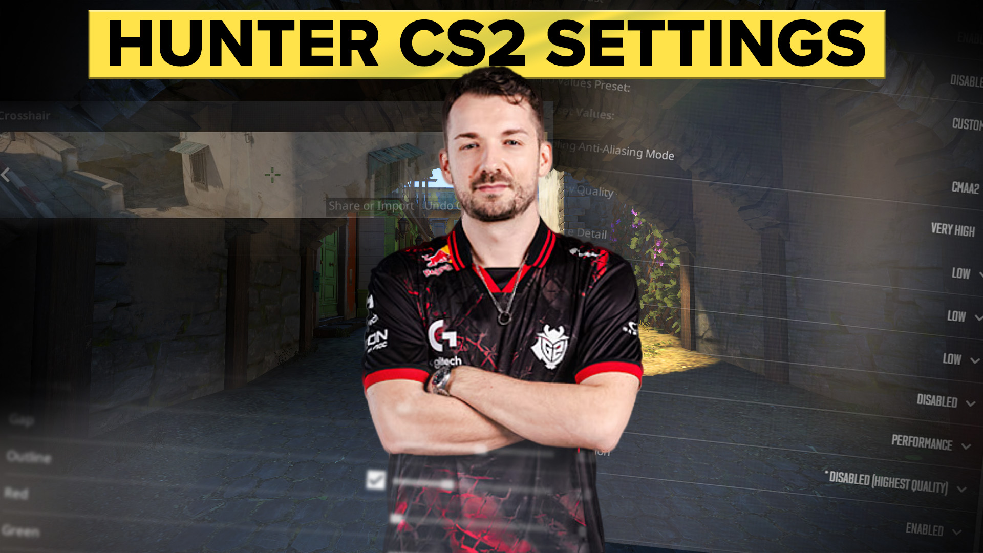 huNter CS2 Settings, Crosshair, Config & Gear (2025)